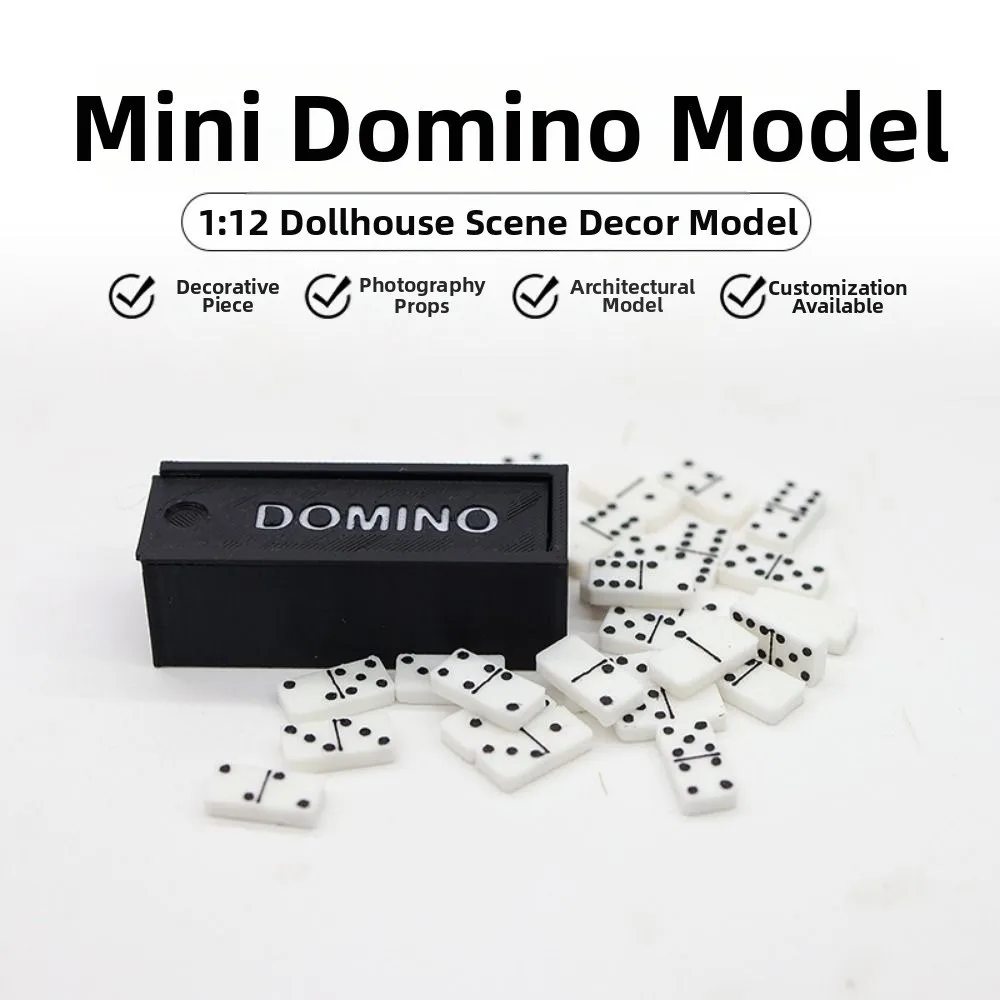 1 Set New 1:12 Dollhouse Miniature Domino Model Dot Mini PLA Dominoes ...