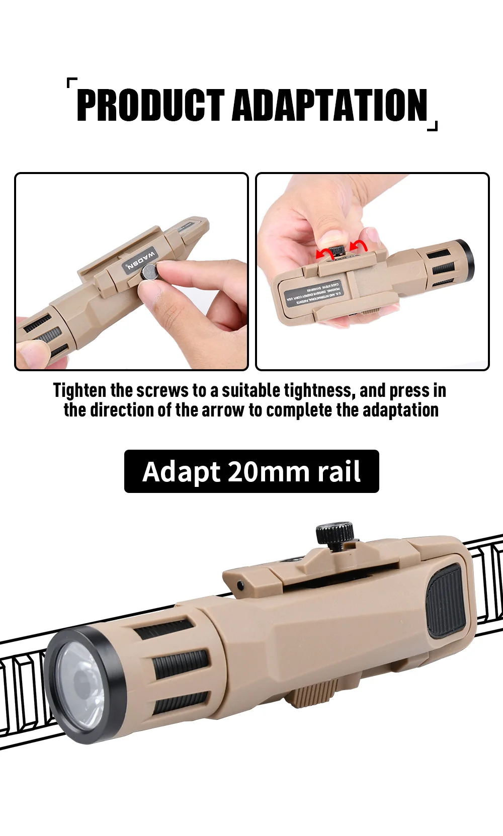 Wadsn Tactical Wmlx White Light APL Weapon Gun Light WML Airsoft ...