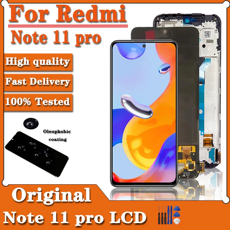 6.67 "Amoled Para Xiaomi Redmi Nota 11 Pro LCD 2201116TI Touch Screen Digitador Assembleia Para ...