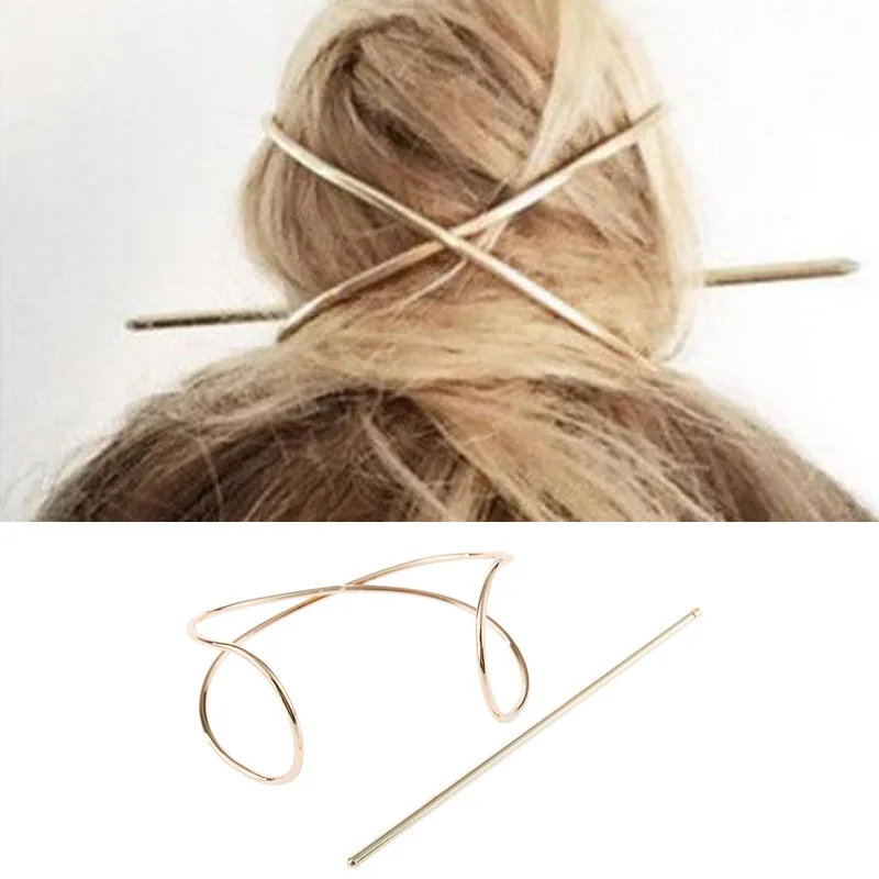 Fashion Hair Stick Boho Irregular Hair Accessories Gold Color Shaped ...
