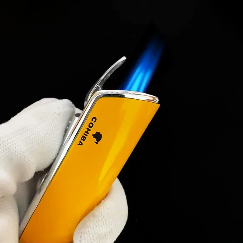 Cohiba-Cigar-Windproof-Metal-Lighter-3-Jet-Blue-Flame-Gas-Torch-Butane ...