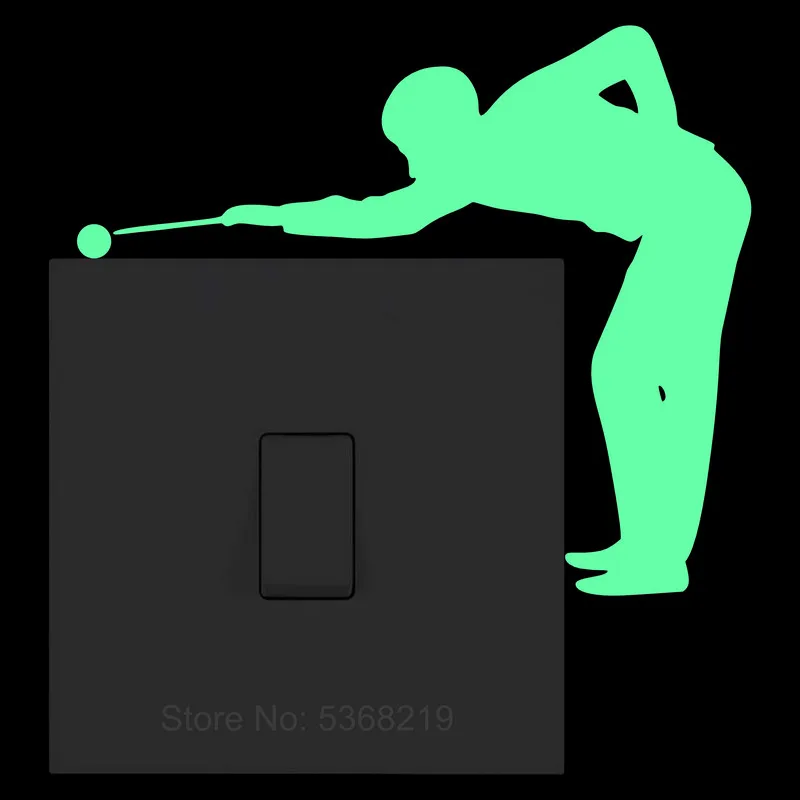Man Play Billiards on Switch Sticker Glow in the Dark Sport Sticker ...