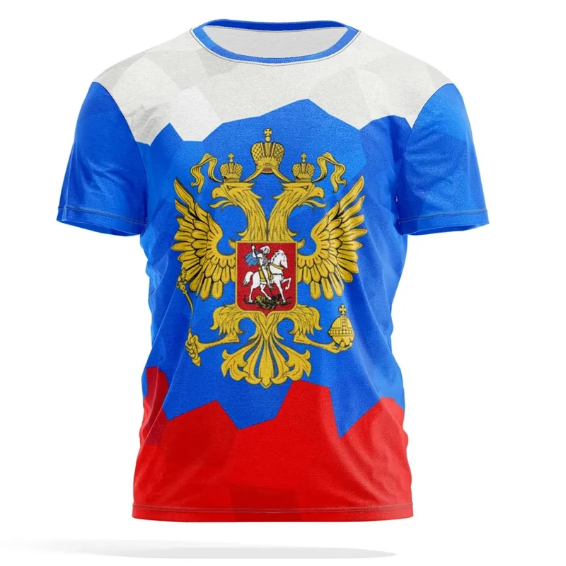 Russia Flag 3d Print T-shirt For Men Loose Short Sleeve Tactical T ...