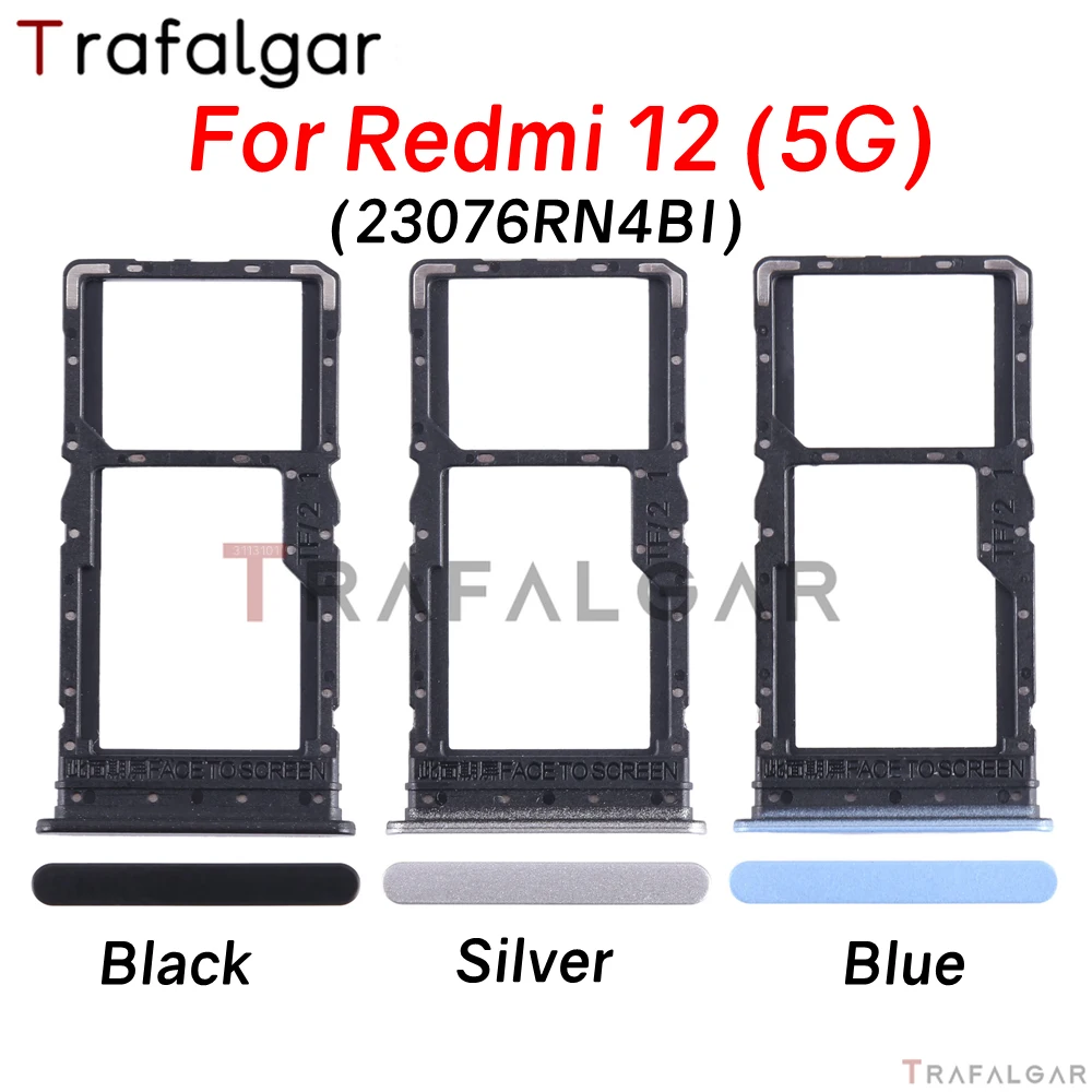 SIM Card Trays For Xiaomi Redmi 12 5G 23076RN4BI SIM Slot Holder Socket ...