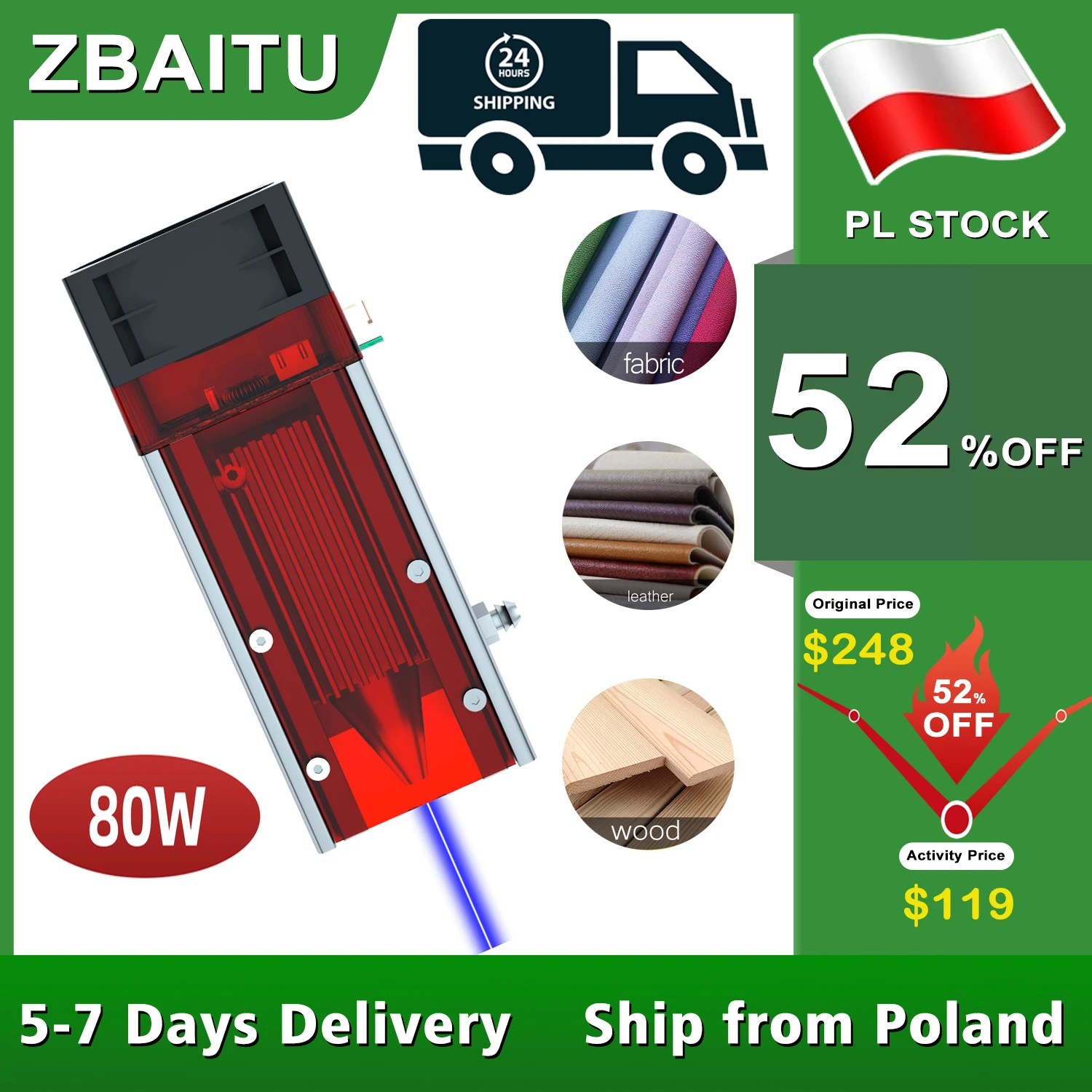 DIY-Laser-modul-80W-10W-optische-Leistung-Laser-gra-vierer-Modul-mit ...