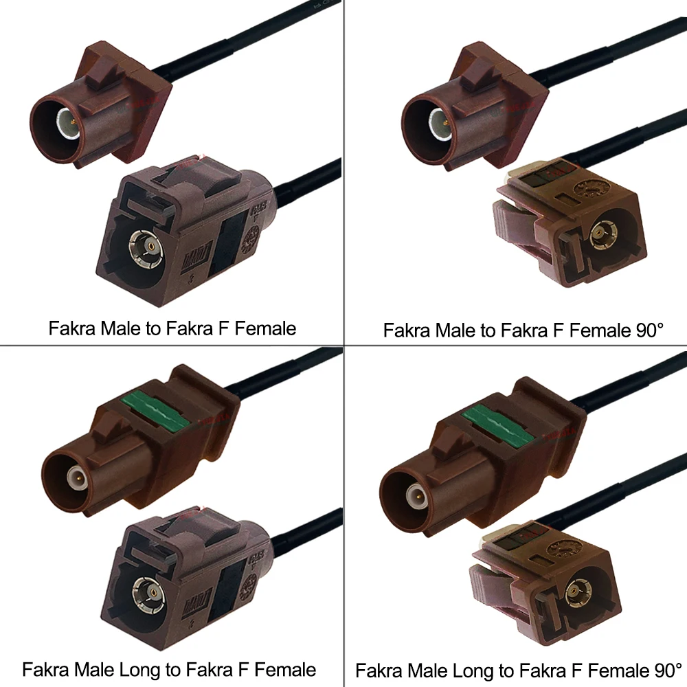 0.1~15 Meters Brown Fakra F Male or Female Type Connector RG-174 50 ohm ...