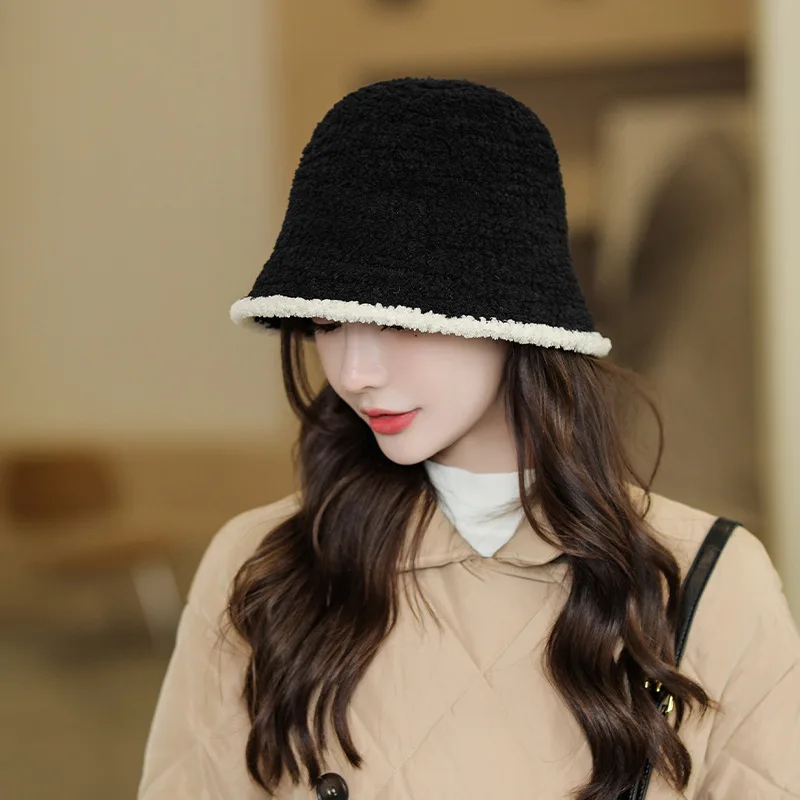 New-Winter-Plush-Thick-Warm-Bucket-Cap-For-Woman-Girls-Outdoor ...