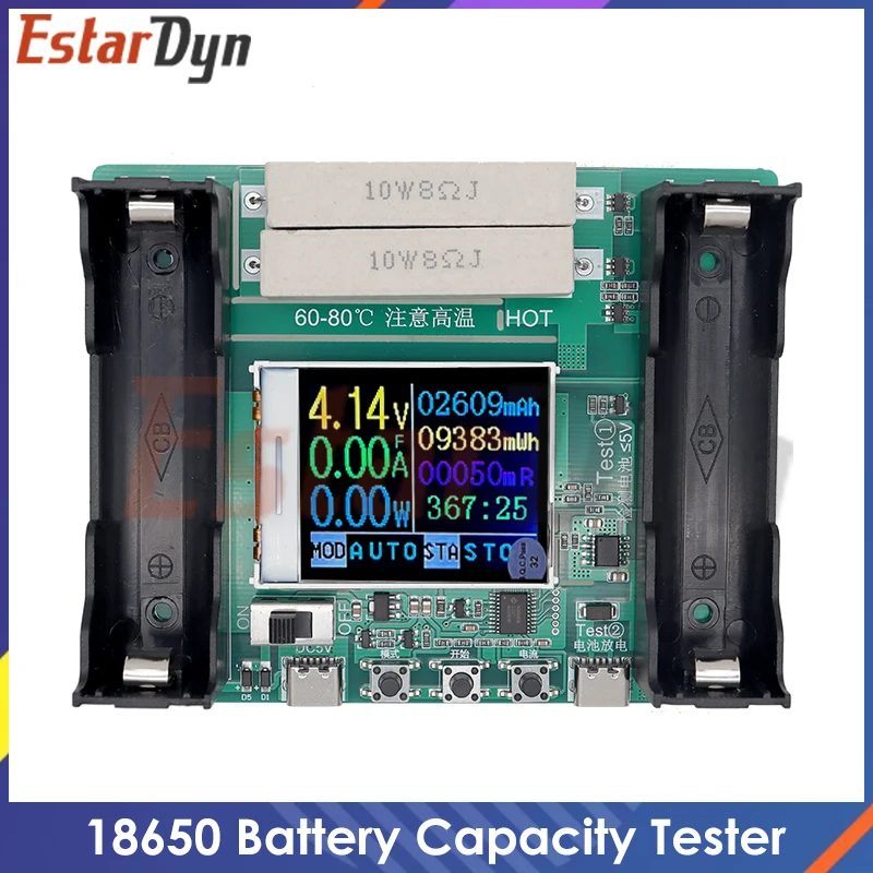 Type C LCD Display Battery Capacity Tester MAh MWh Lithium Battery ...