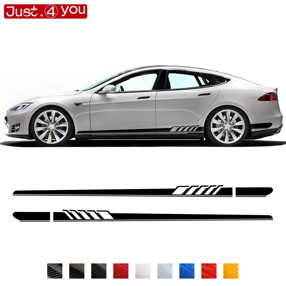 Car Racing Stripes Sport Decals Edition 1 Door Side Skirt Body Stickers ...