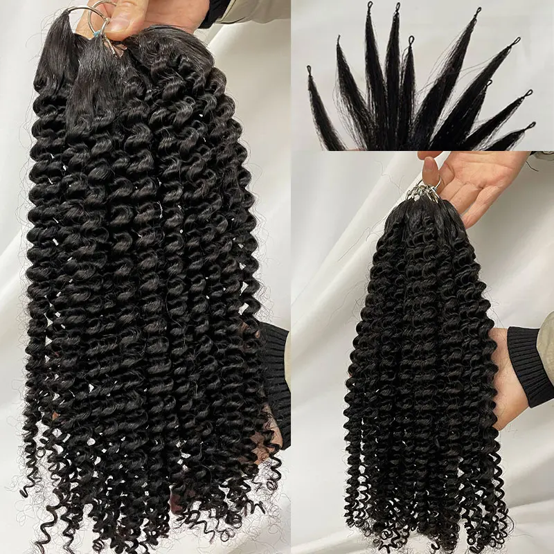 Kinky-Curly-Hair-200pc-Lot-Feather-Line-Hair-Extensions-100-Human-Hair ...