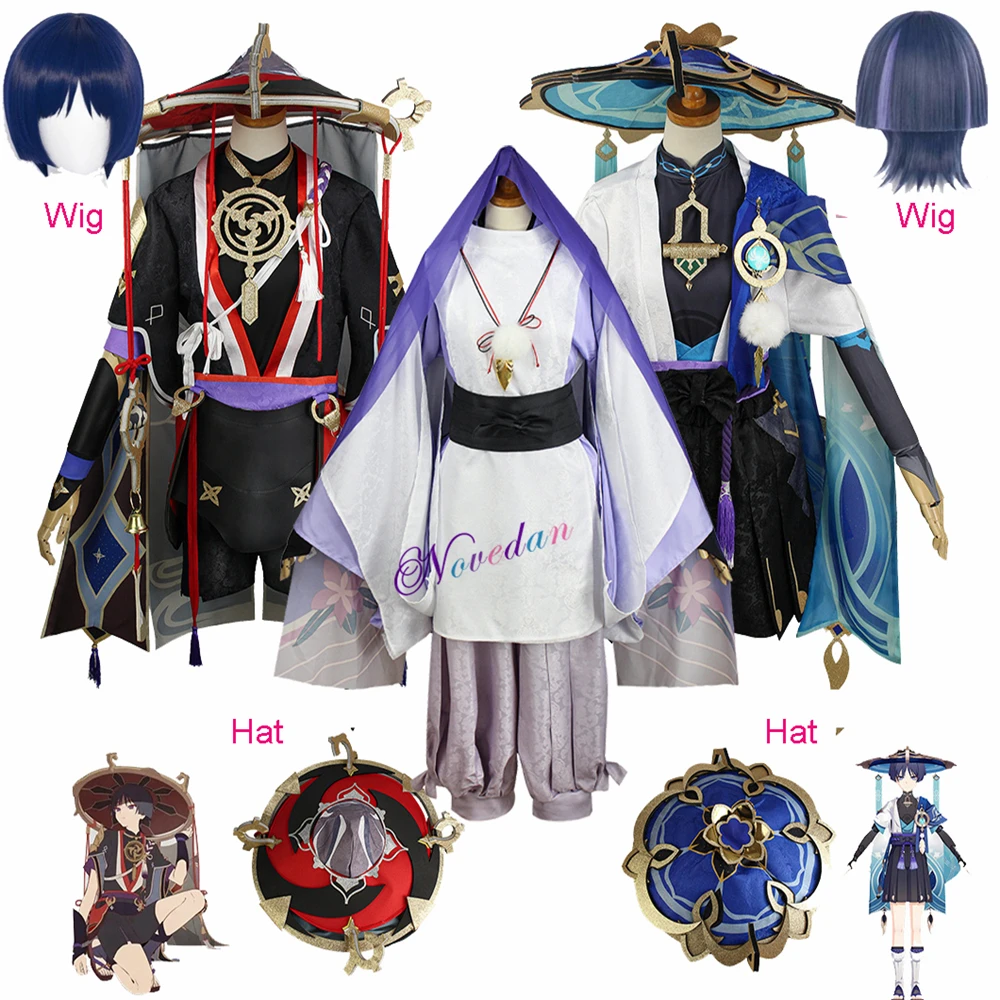 Impacto Genshin Scaramouche Wanderer Cosplay Halloween Baladeiro Chapéu ...