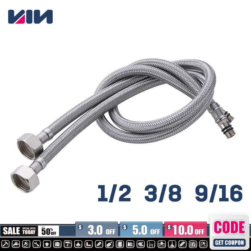 1Pair-G1-2-G3-8-G9-16-Stainless-Steel-Flexible-Plumbing-Pipe-60cm-Cold ...