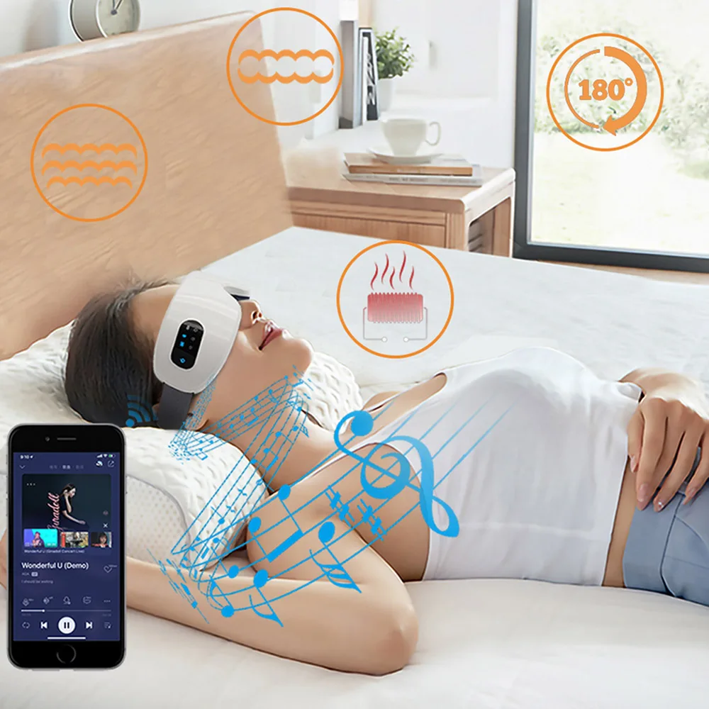 Eye Massager with Heat Smart Eye Care Device with Music for Migraines ...