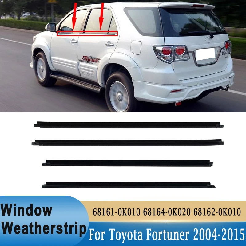 4pcs Window Outer Weatherstrip Side Door Moulding Trim Seal For Toyota ...