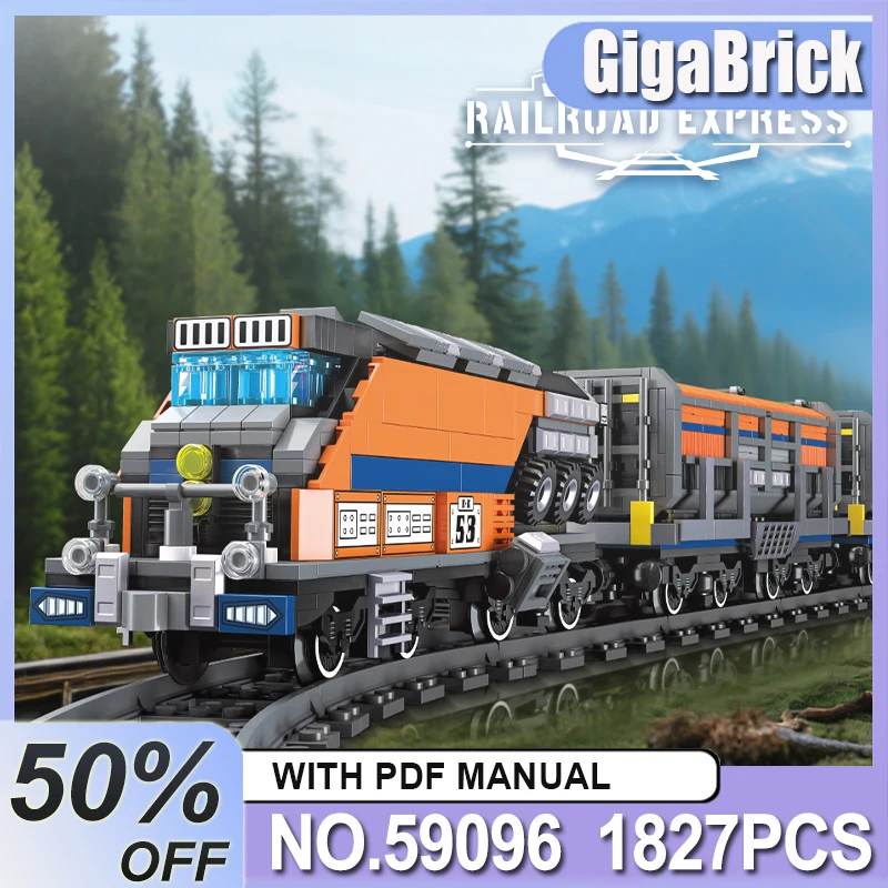 New 59096 1827pcs MOC Railway Express Building Blocks Assembling Train ...