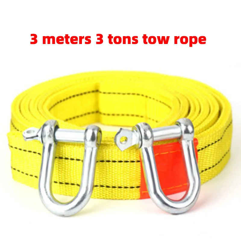 Heavy-Duty-Car-Tow-Cable-3-Ton-Towing-Pull-Rope-Strap-Hooks-Van ...