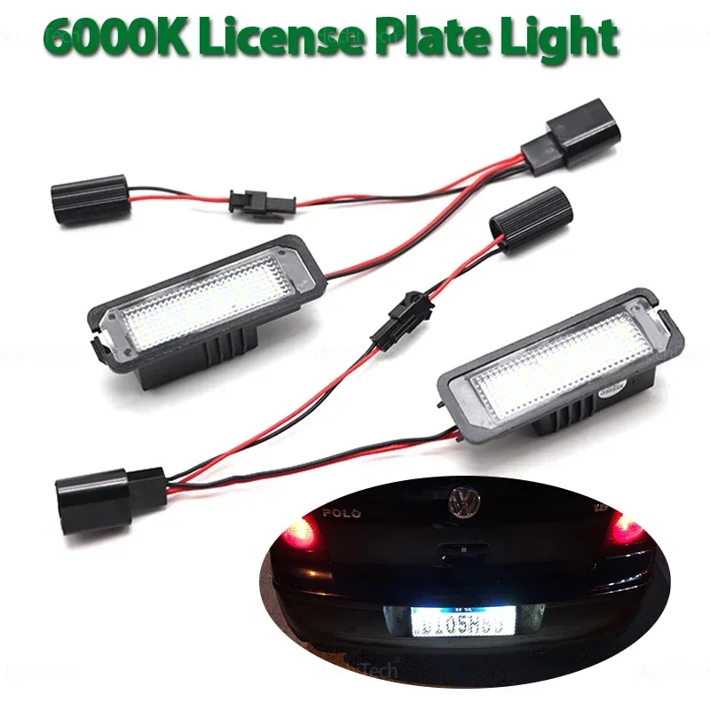 White Canbus Rear License Plate Tag Light LED For VW Passat B5 CC Eos ...