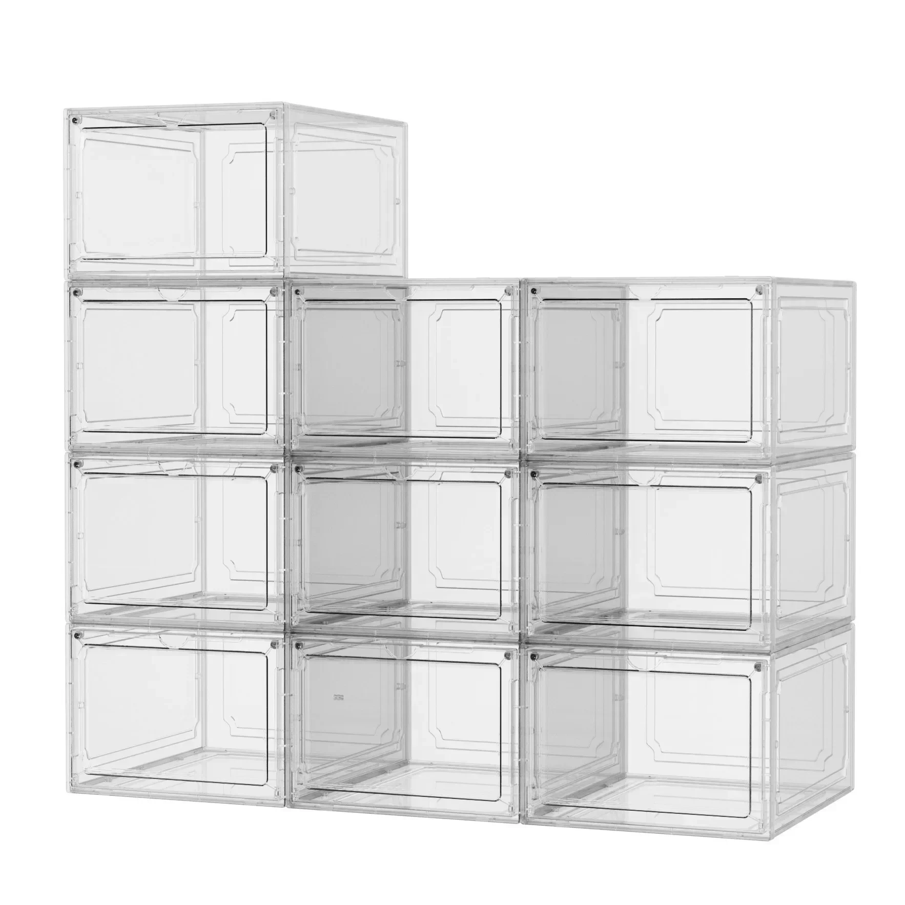 Transparent Acrylic Shoe Box for Shoes Storage Front Opening Magnetic ...