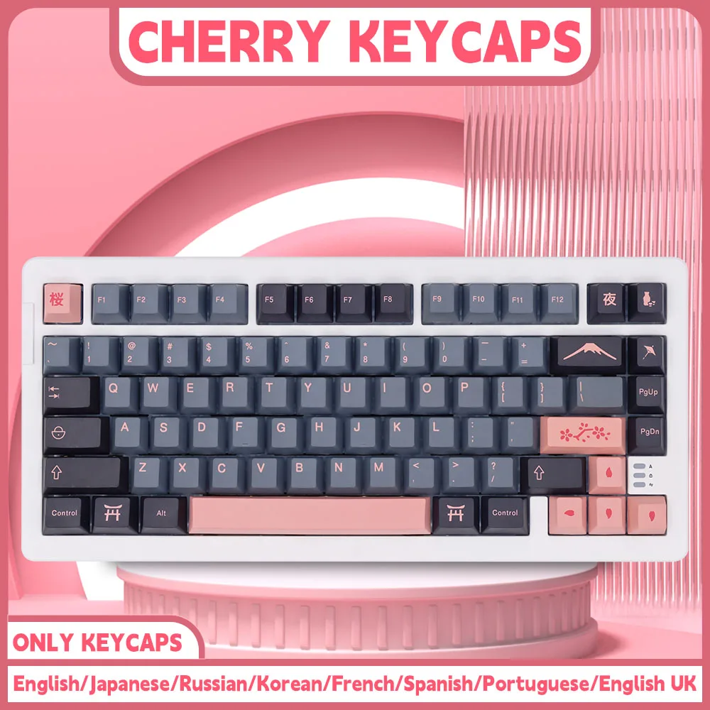 139-156-Keys-NightSakura-KeyCap-English-Japanese-PBT-Personalized ...