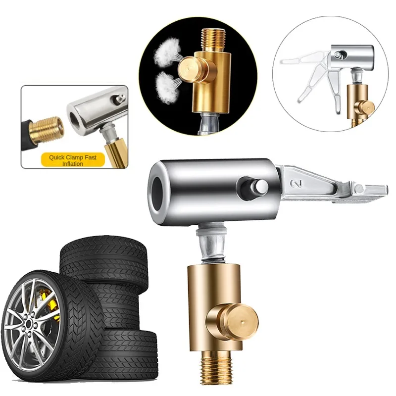 Car-Nozzle-Clamp-Air-Pump-Connector-Portable-Car-Motorcycle-Tire-Quick ...