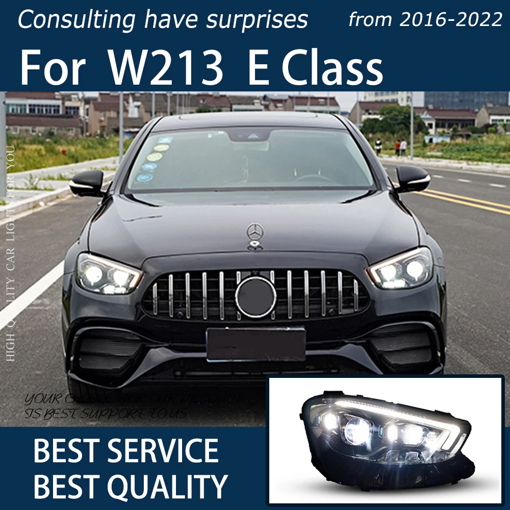 Lampu Mobil untuk Benz W213 2016-2022 E Class E260 E300 LED Lampu Depan Otomatis Peningkatan ...
