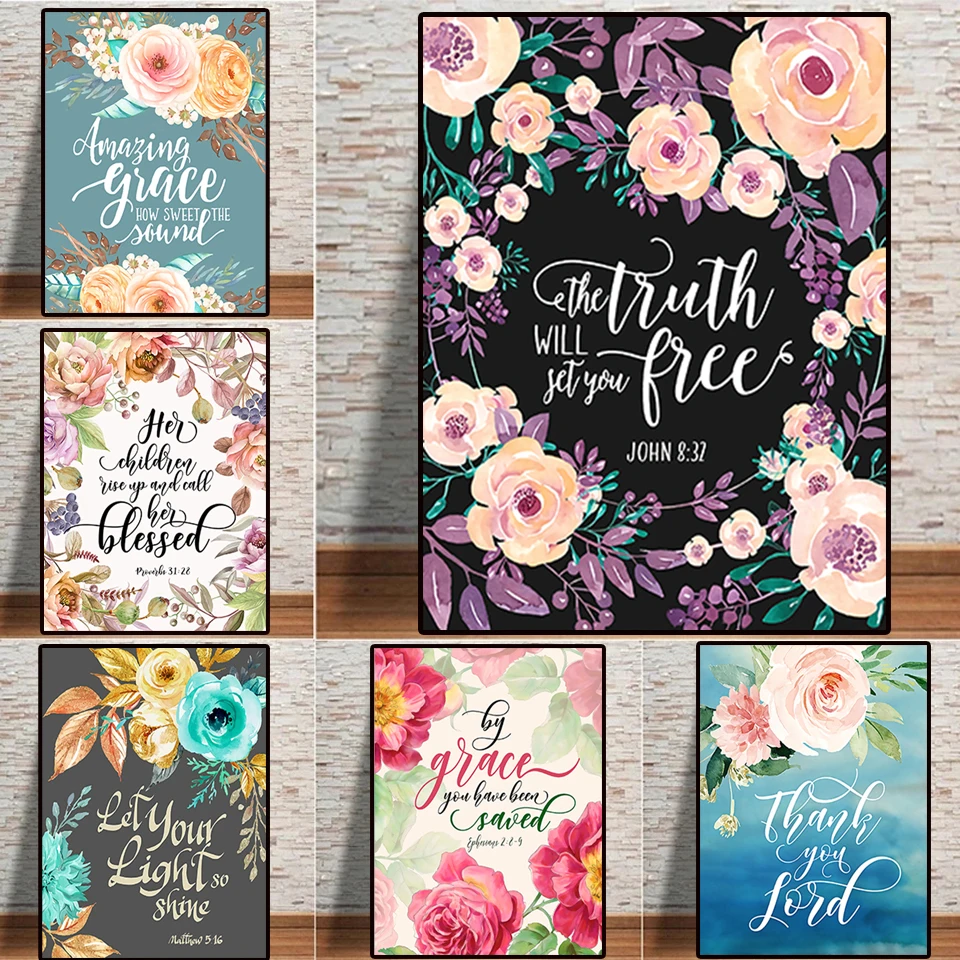 Diamond-Painting-Bible-Verses-Peony-Flowers-Blessed-Quotes-Picture-Full ...