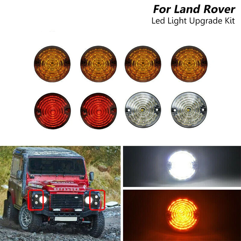 8Pcs-Led-Tail-Lights-Amber-Front-Indicator-Light-Side-Lights-Led ...