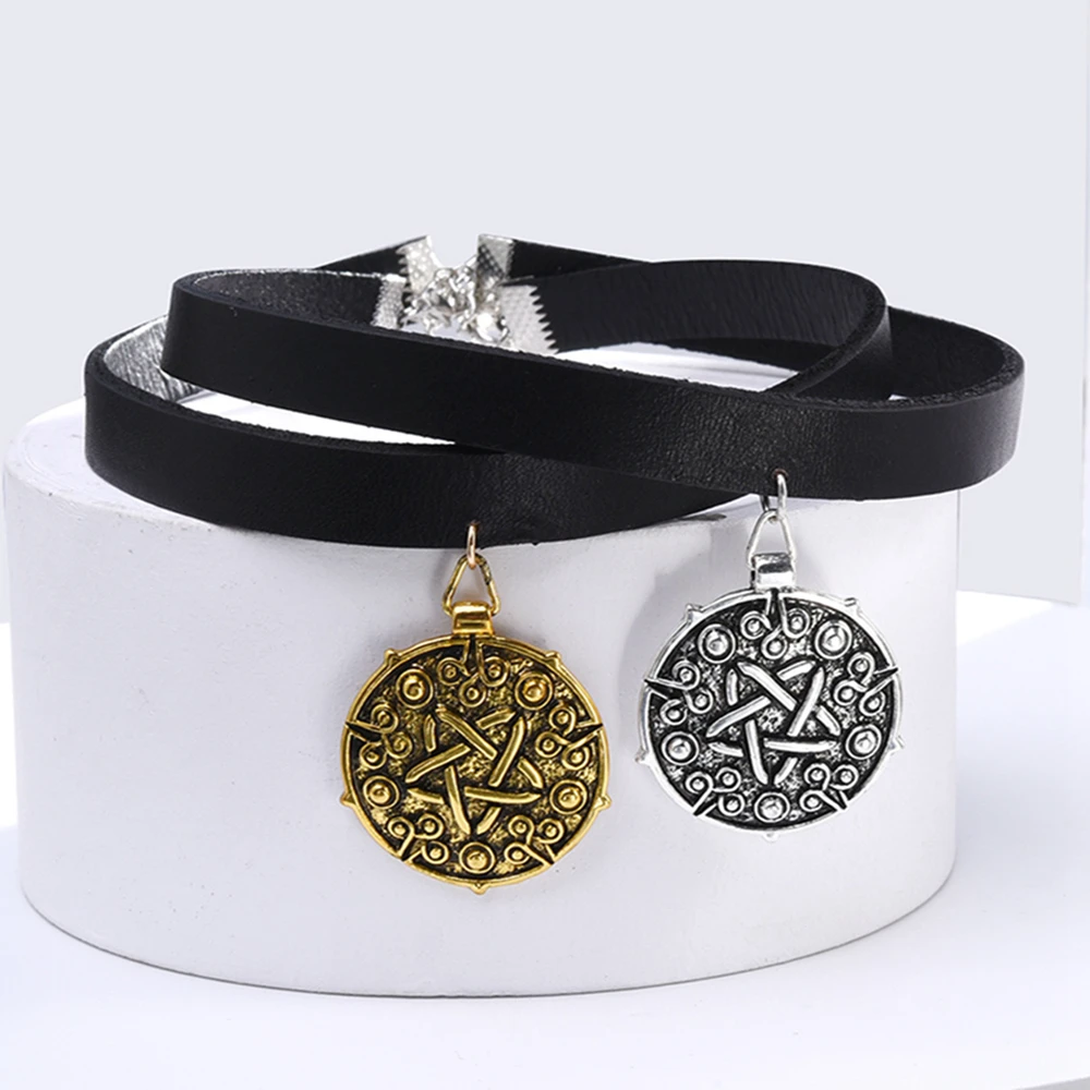 Catuni-Witcher-Round-Medallion-Leather-Choker-Necklace-Hunt-Game-Gothic ...