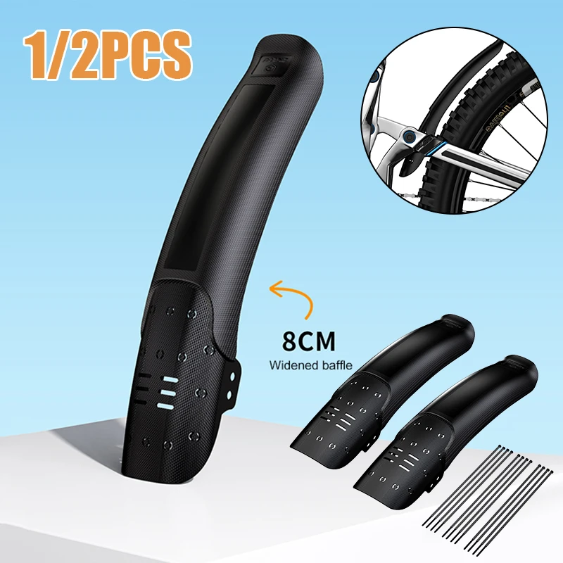 1/2 PCS Bicycle Fenders Mountain Road Bike Mudguard Front Rear Fender ...