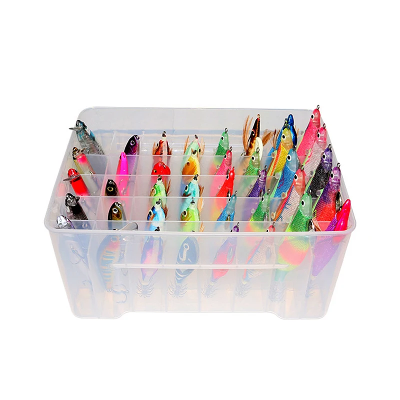 40-Grids-Plastic-Fishing-Tackle-Box-Lined-Box-Webfoot-Octopus-Egi ...