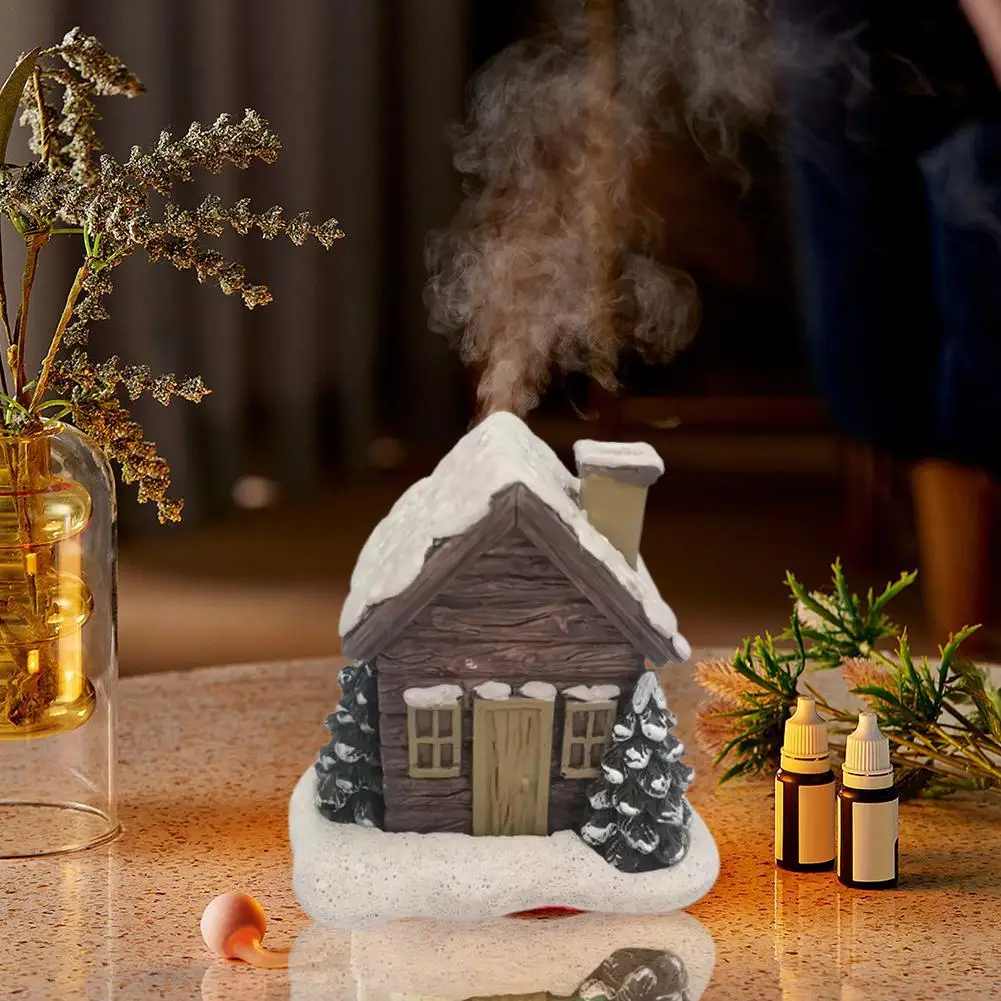 Resin-Log-Cabin-Incense-Burner-Creative-Christmas-Cottage-Incense ...
