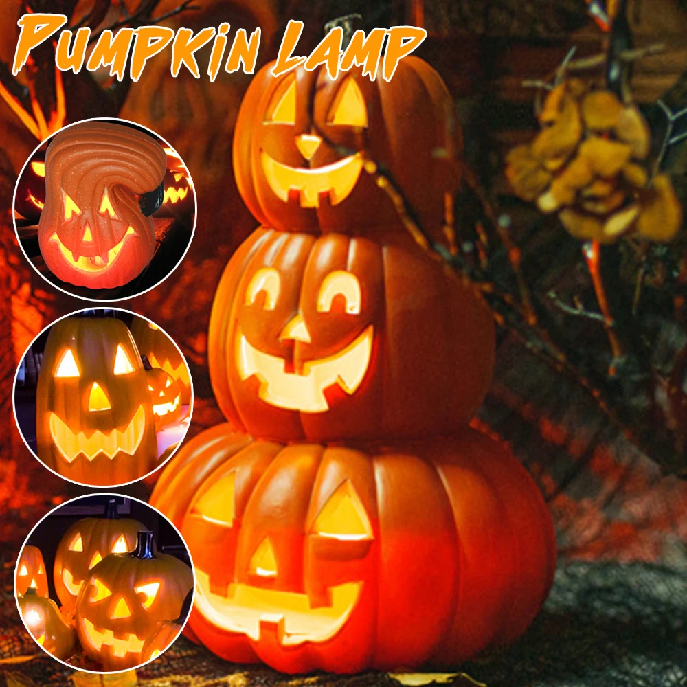 Halloween Pumpkin Led Lamp Lantern Halloween Decoration Ghost Face ...