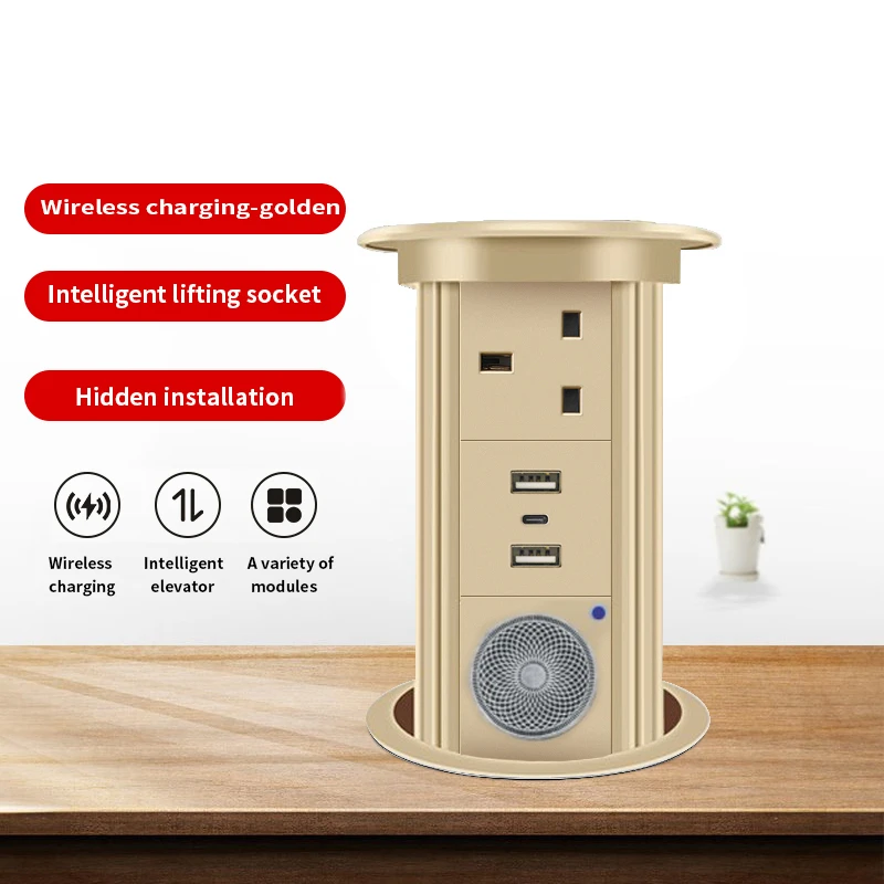 Intelligent lifting socket embedded kitchen island radio wireless ...