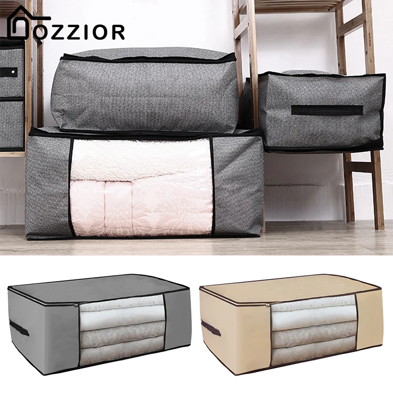 Quilt-Storage-Bag-Large-Capacity-Clothes-Duvet-Blanket-Organizer-Box ...