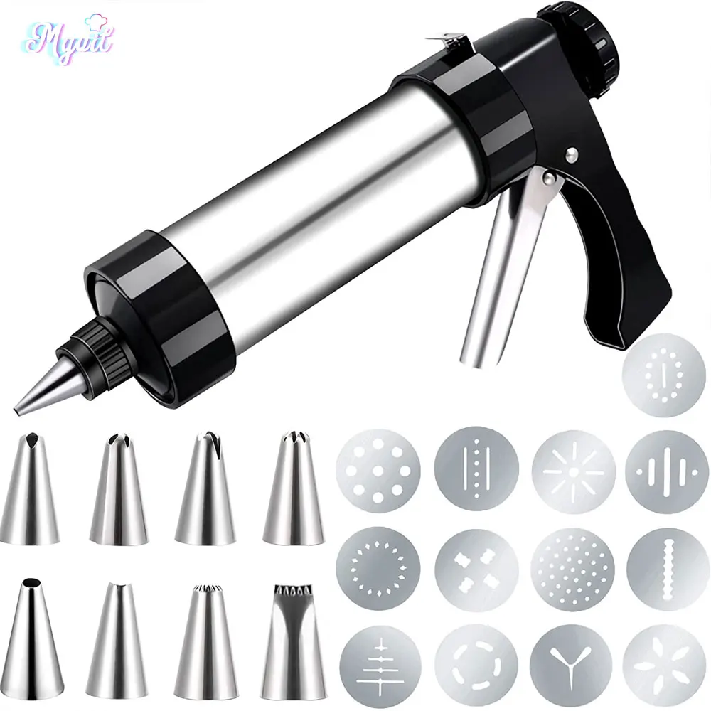 21Pcs-set-Stainless-Steel-Cookie-Decorative-Gun-Biscuit-Hand-Pressing ...