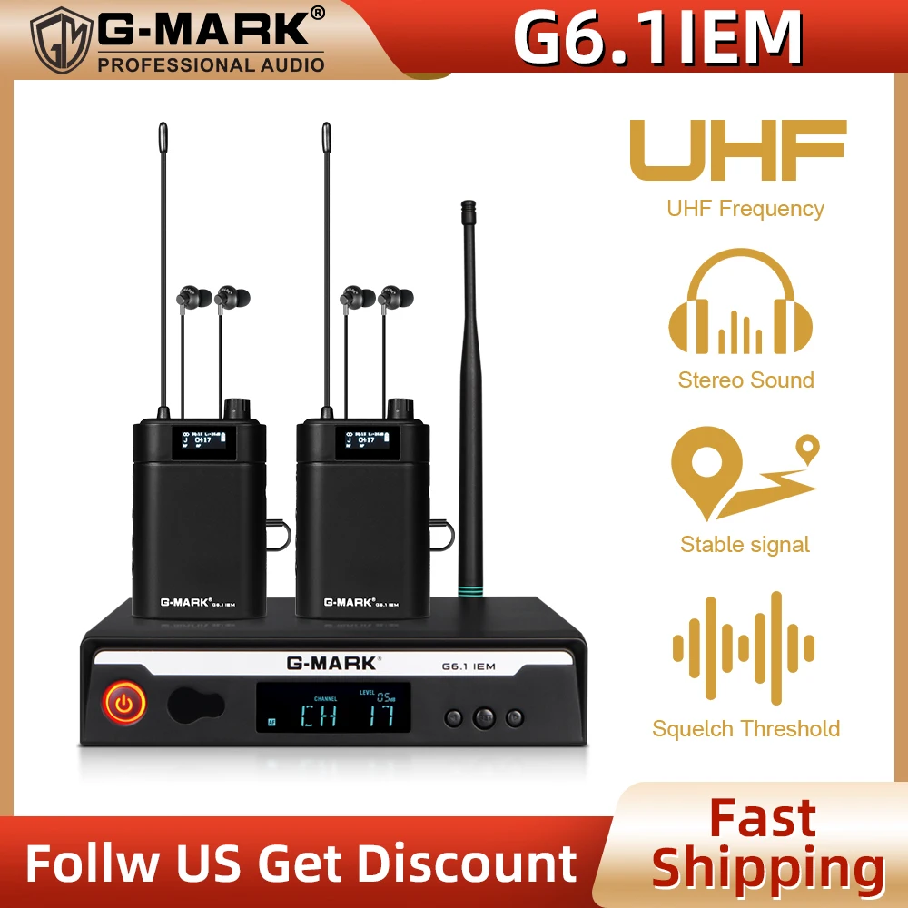 G-MARK-G6-1IEM-In-Ear-Monitoring-System-Stereo-Stage-Personal-Wireless ...