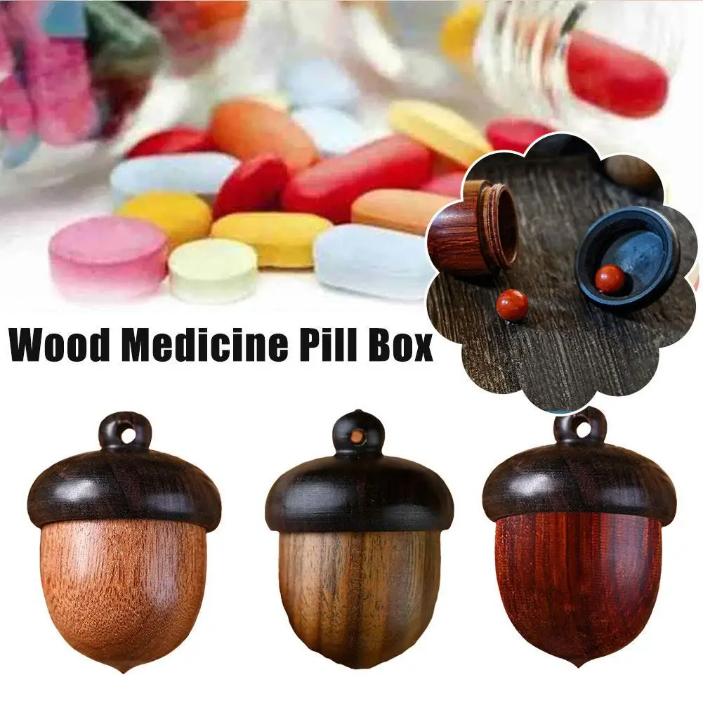 Wooden-Travel-Pill-Case-Acorn-Nut-Pill-Box-Pendant-Mini-Granule-Storage ...