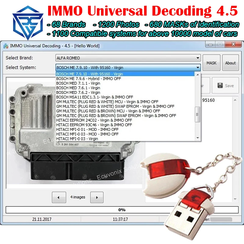 IMMO-decodificación Universal 4,5 IMMO off Software Dongle, quitar el ...