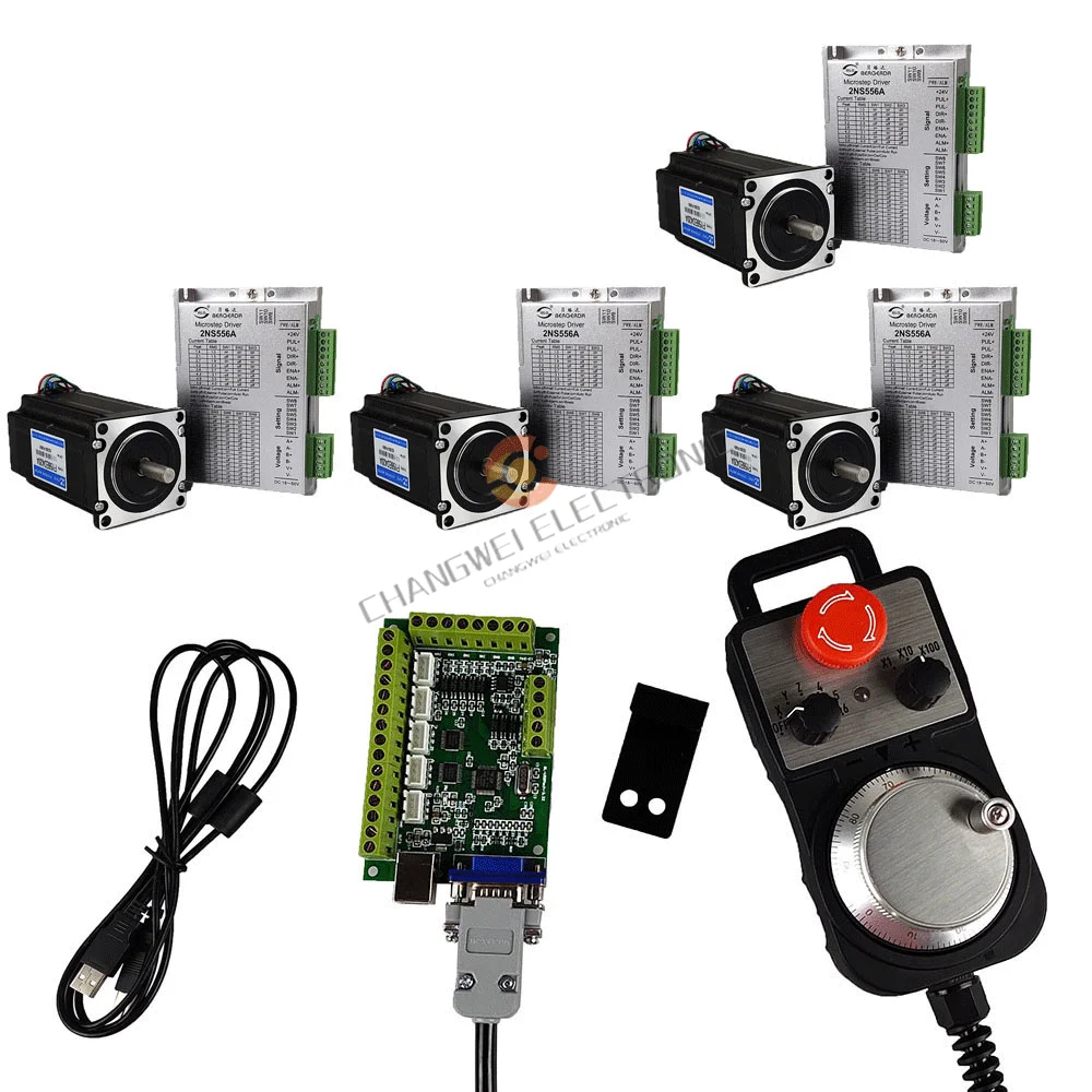 CNC USB Mach3 Motion Control System 4 Axis CNC Kit 556 Stepper Motor Driver NEMA 23/57stepper ...