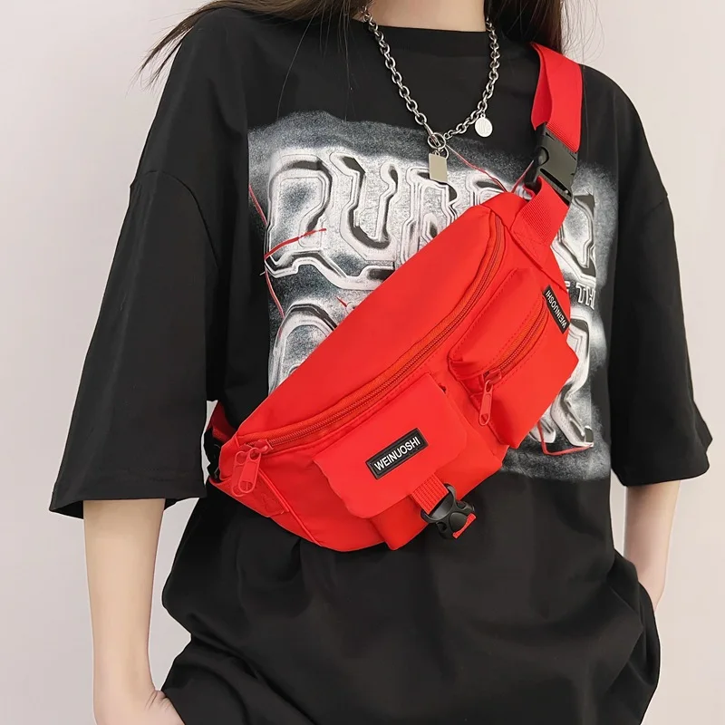 2024-Red-Pink-Black-Punk-Hip-Hop-Crossbody-Bag-Men-Women-Tactical ...