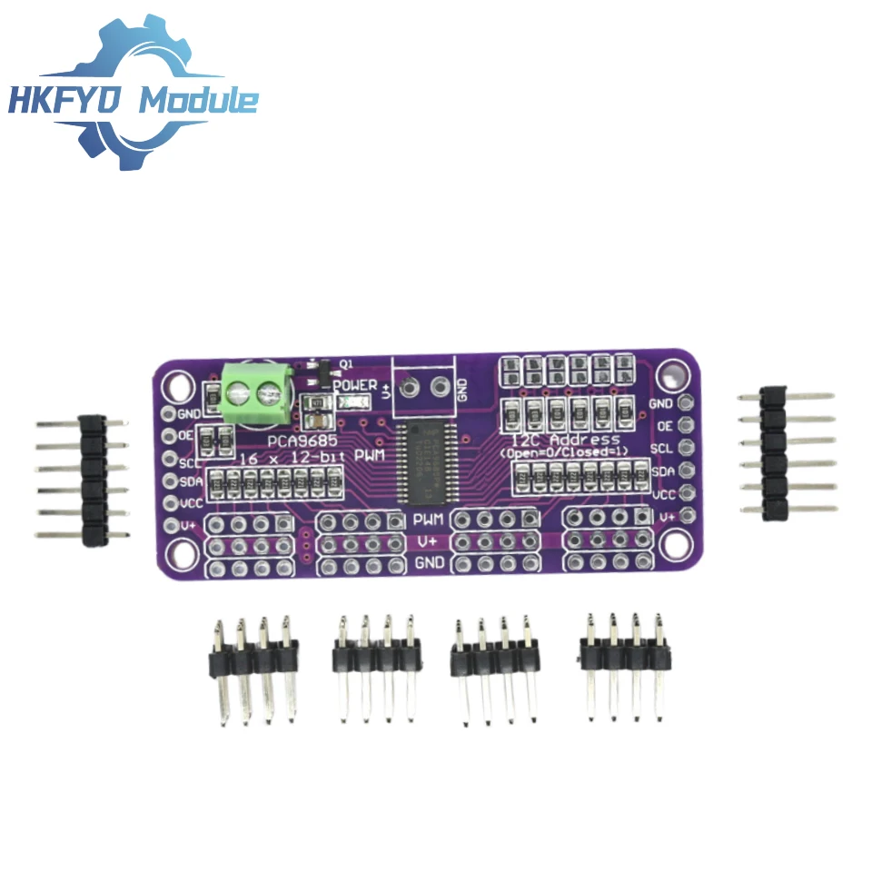 PCA9685 Module I2C de pilote PWM 16 canaux 12 bits pour servomoteur LED ...