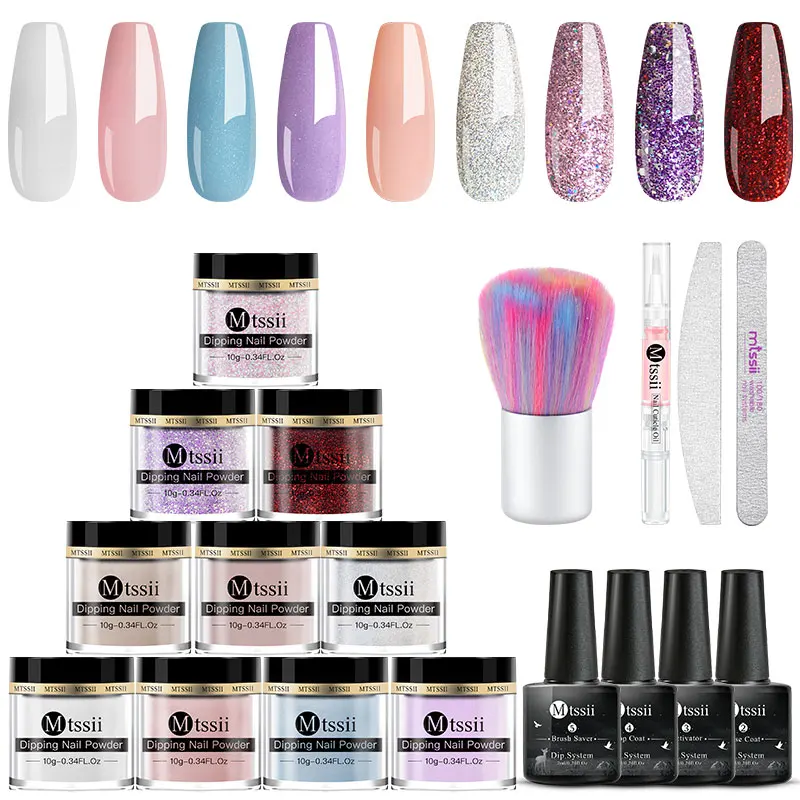 Mtssii 10g Dipping Nail Powder Set Matte Nail Glitter Dipping System ...