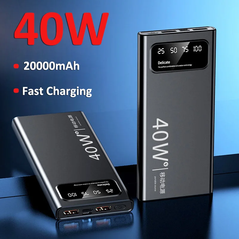 40W-Fast-Charging-Power-Bank-Portable-20000mAh-Charger-2USB-Digital ...