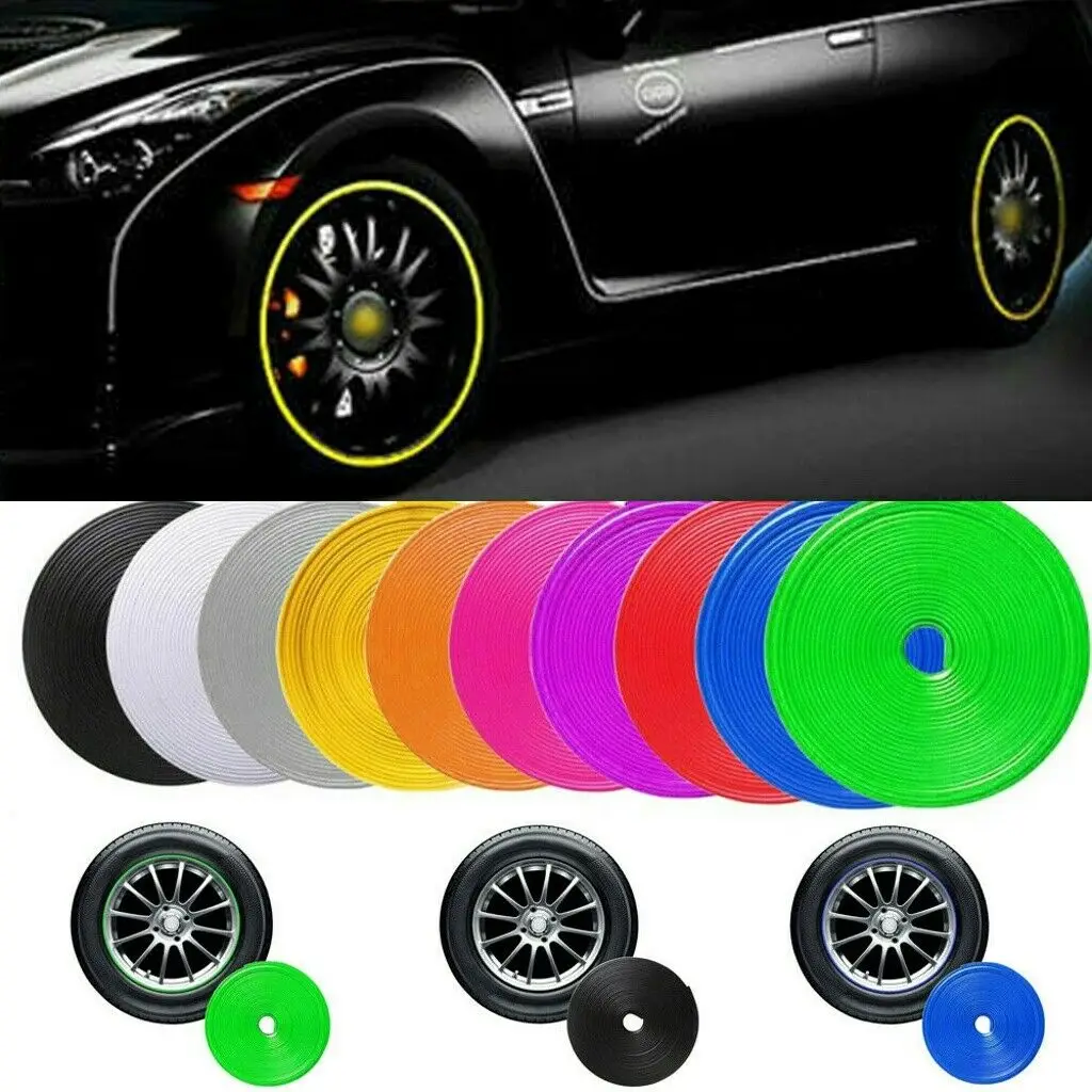8M/Roll Rim Blades Wheel Rims Protector Decor Strip Tire Guard Line ...