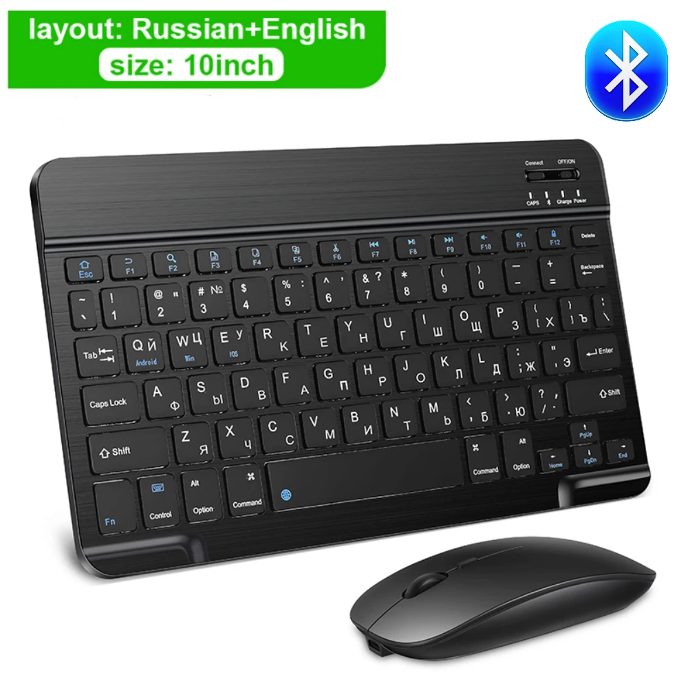 Mini Bluetooth Keyboard And Mouse Set Spanish Russian Wireless Keyboard ...