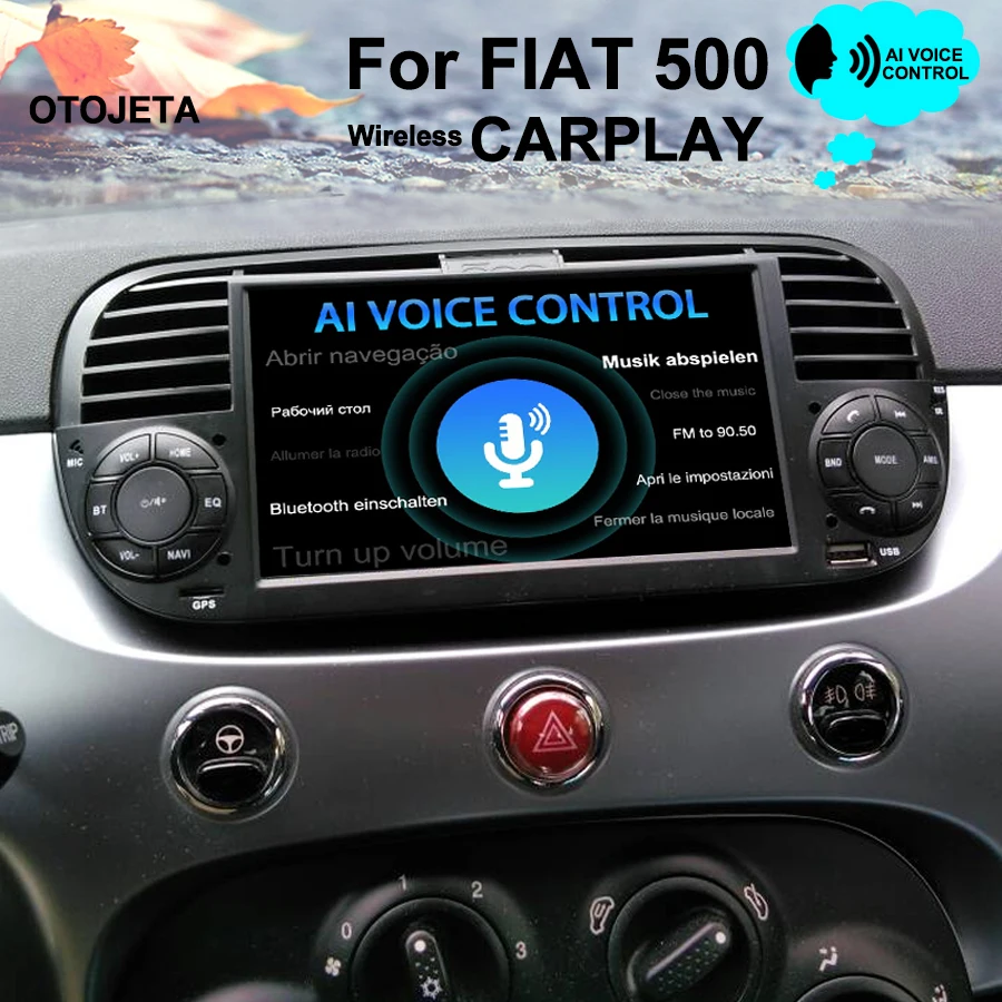 6GB+128GB AI Voice Control Android 11 Car Radio For FIAT 500 2012 ...