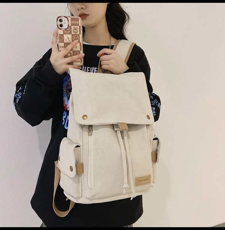 Kawaii Canvas Korea Style Travel Backpack - Limited Edition