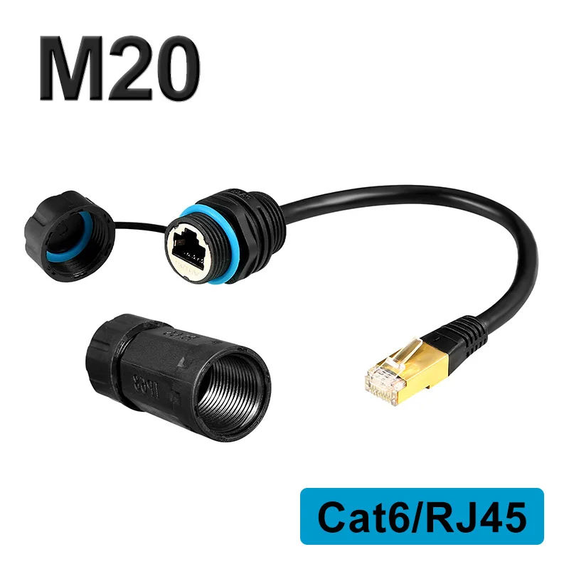 Waterproof-M20-RJ45-CAT6-Network-Cable-Connector-Joint-Outdoor-IP68 ...