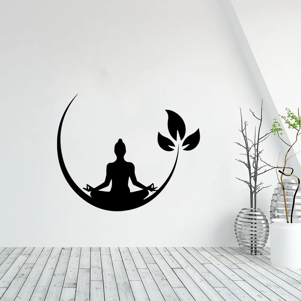 Yoga Meditation Vinyl Wall Stickers Buddhist Zen Wall Decal for bedroom ...