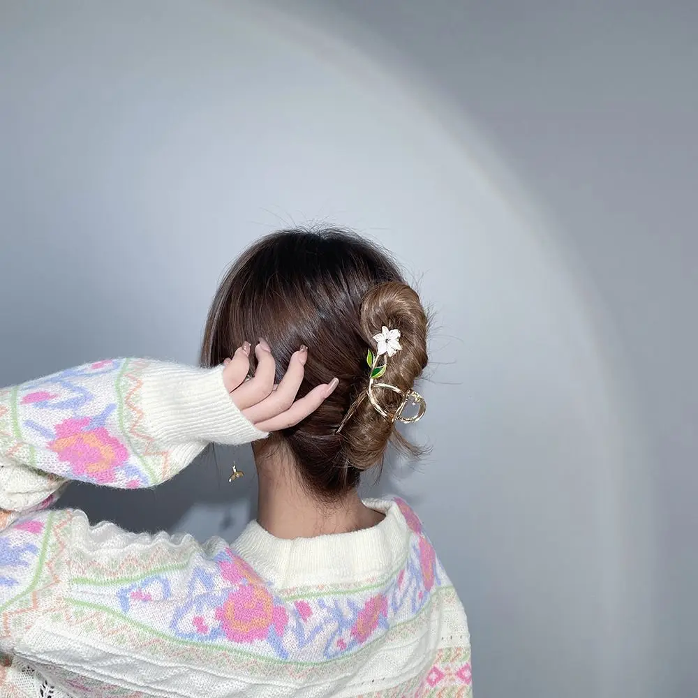 Exquisite-Elegant-Flower-Hair-Grab-Clips-Temperament-Flower-Design ...